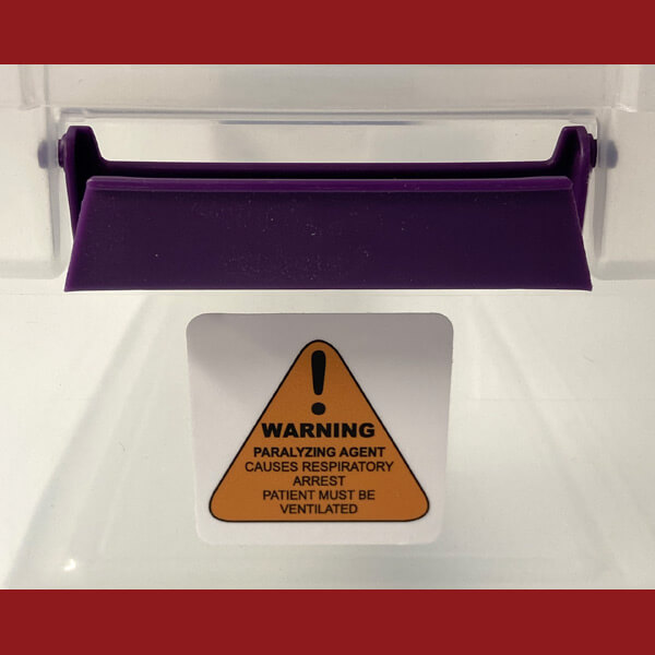 Warning: Paralyzing Agent Vinyl Label, 2"x 2" - Maxpert Medical
