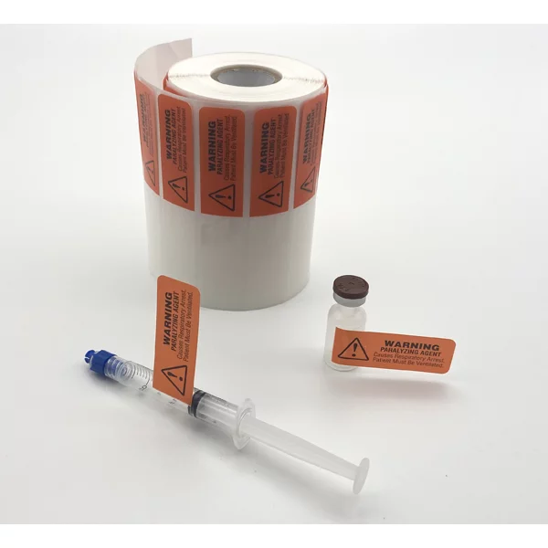 Flag Label - Warning: Paralyzing Agent - Maxpert Medical