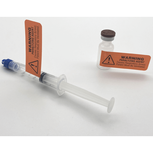 Flag Label - Warning: Paralyzing Agent - Maxpert Medical