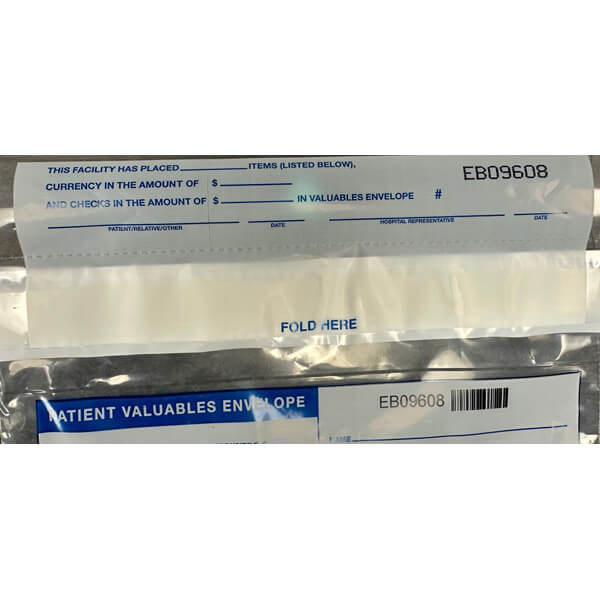 Tamper Resistant Patient Valuables Bag, 10" x 13” - Maxpert Medical