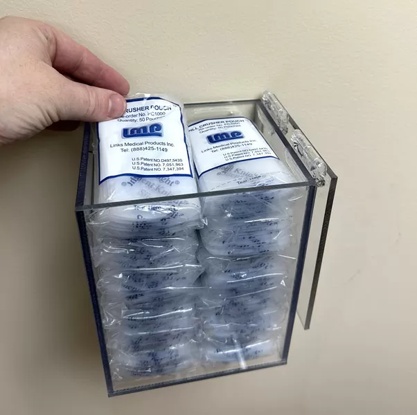 Hinged Lid Pill Crusher Pouch Storage Box - Maxpert Medical