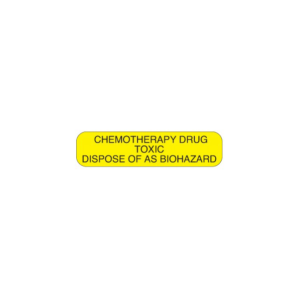 Chemotherapy Drug, Toxic, Dispose of as Biohazard Warning Label ...
